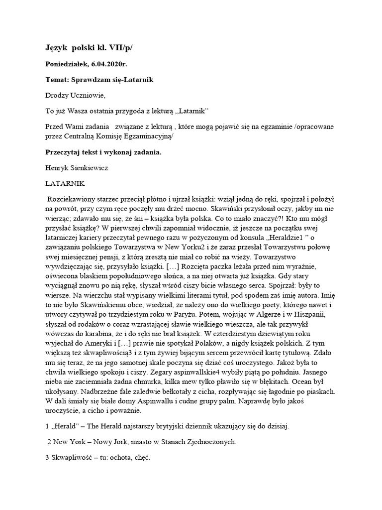 Jezyk_polski_klasa_VII__6_kwietnia | PDF