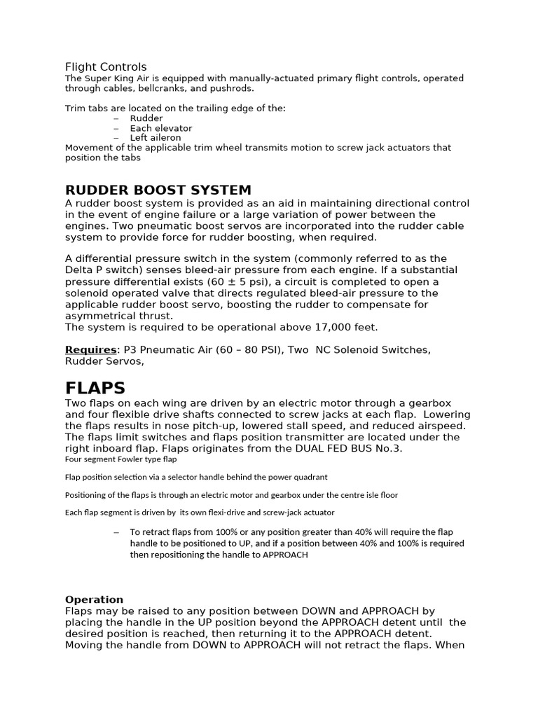 Flight Controls B200 | PDF | Aircraft Flight Control System | Flap ...
