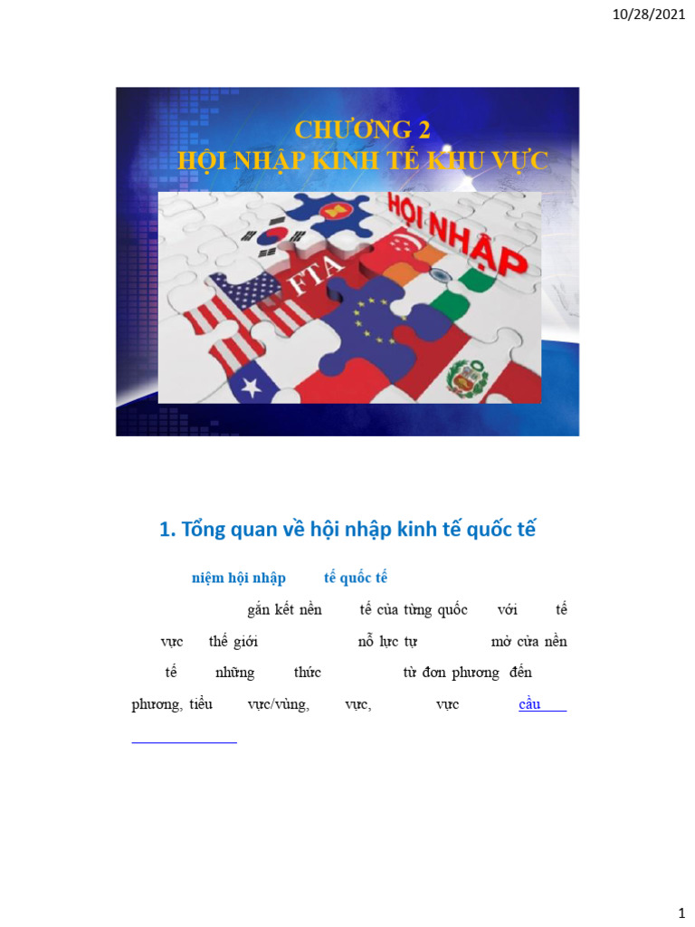 BG2 - Hoi Nhap Kinh Te Khu Vuc | PDF