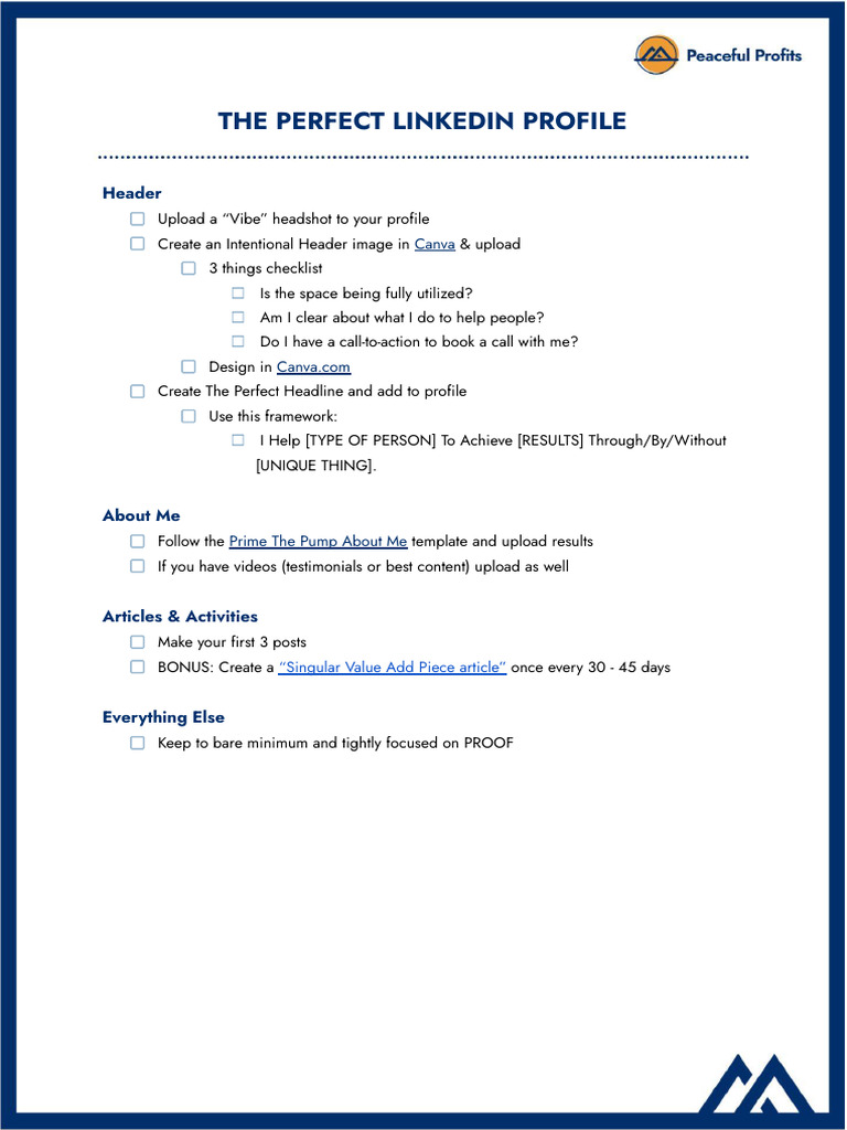 he Perfect LinkedIn Profile | PDF