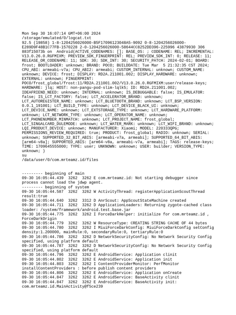 logcat | PDF | Android (Operating System) | Software Engineering