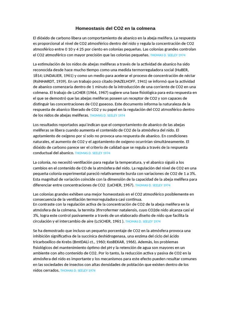 Homeostasis de El CO2 en La Colmena | PDF | Dióxido de carbono ...