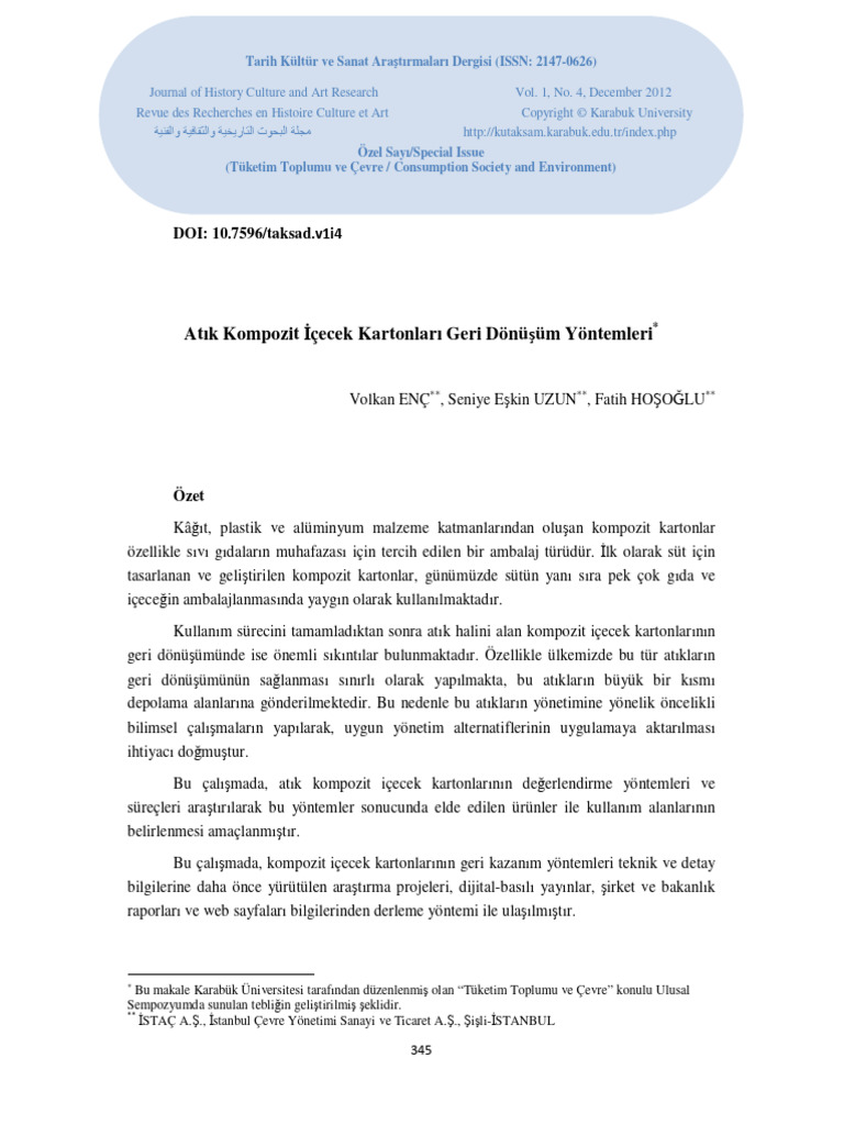 B Atik Kompozit Icecek Kartonlari Geri | PDF