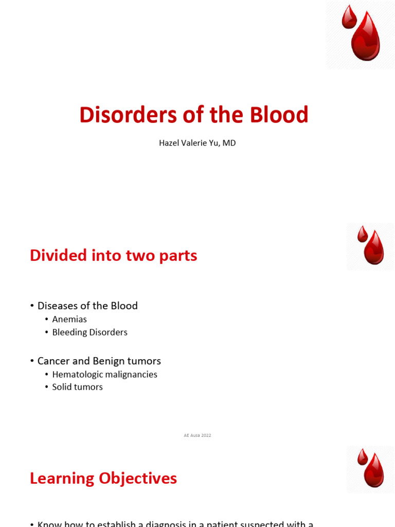 Pediatrics - 13.1 - Hematology & Oncology - Disorders of The Blood (Part 1) (4th September 2024 ...