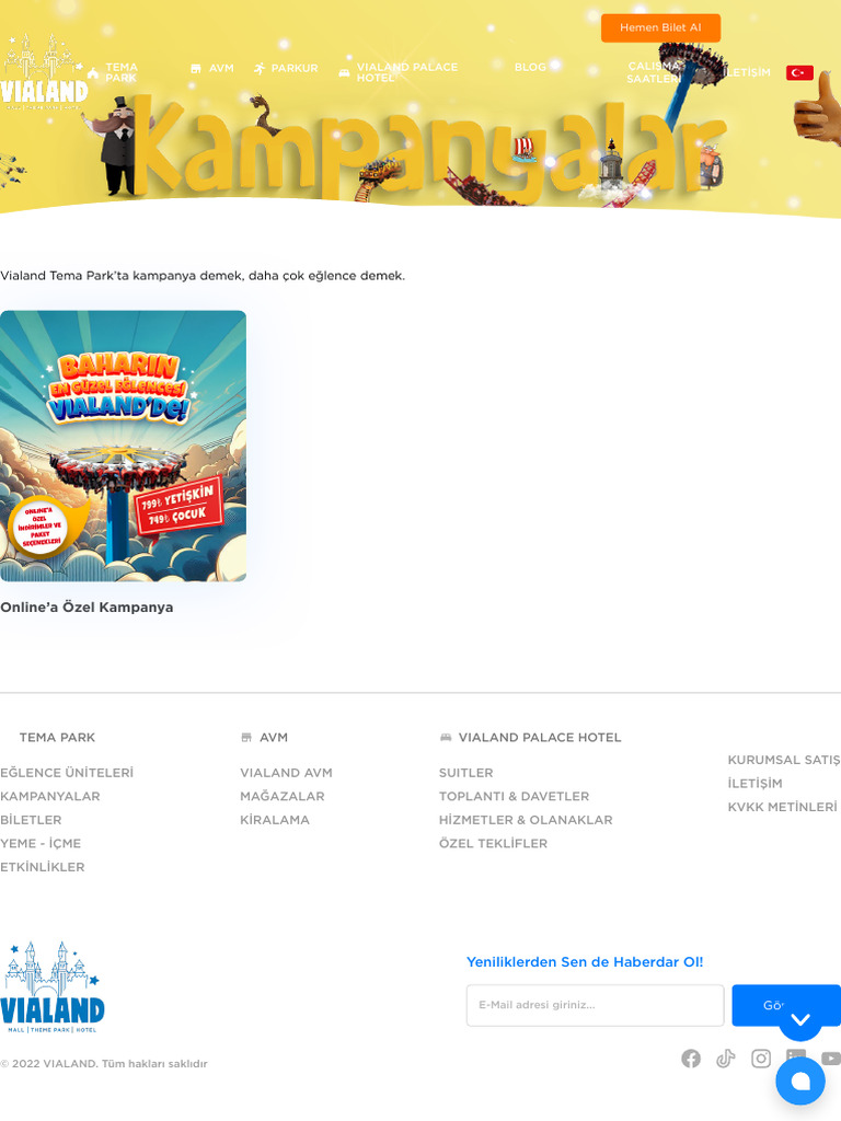 Vialand Kampanyalar - Tema Park, Avm, Otel - Eğlence Ve Yaşam Merkezi | PDF