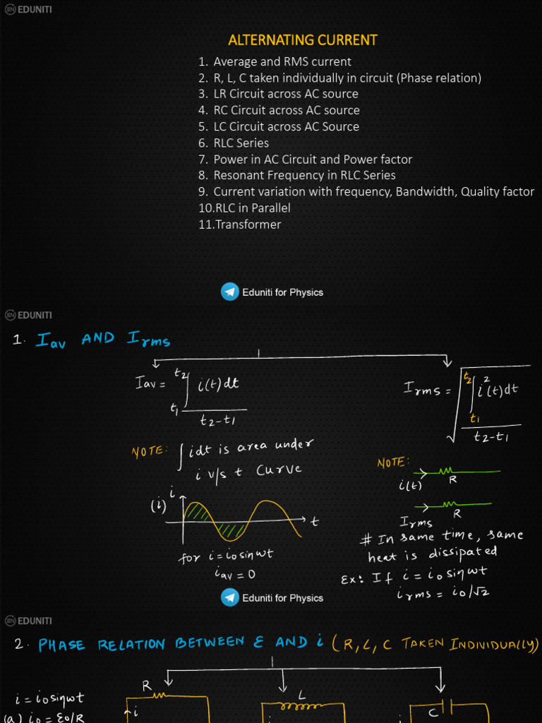AC Circuit Analysis and Components | PDF