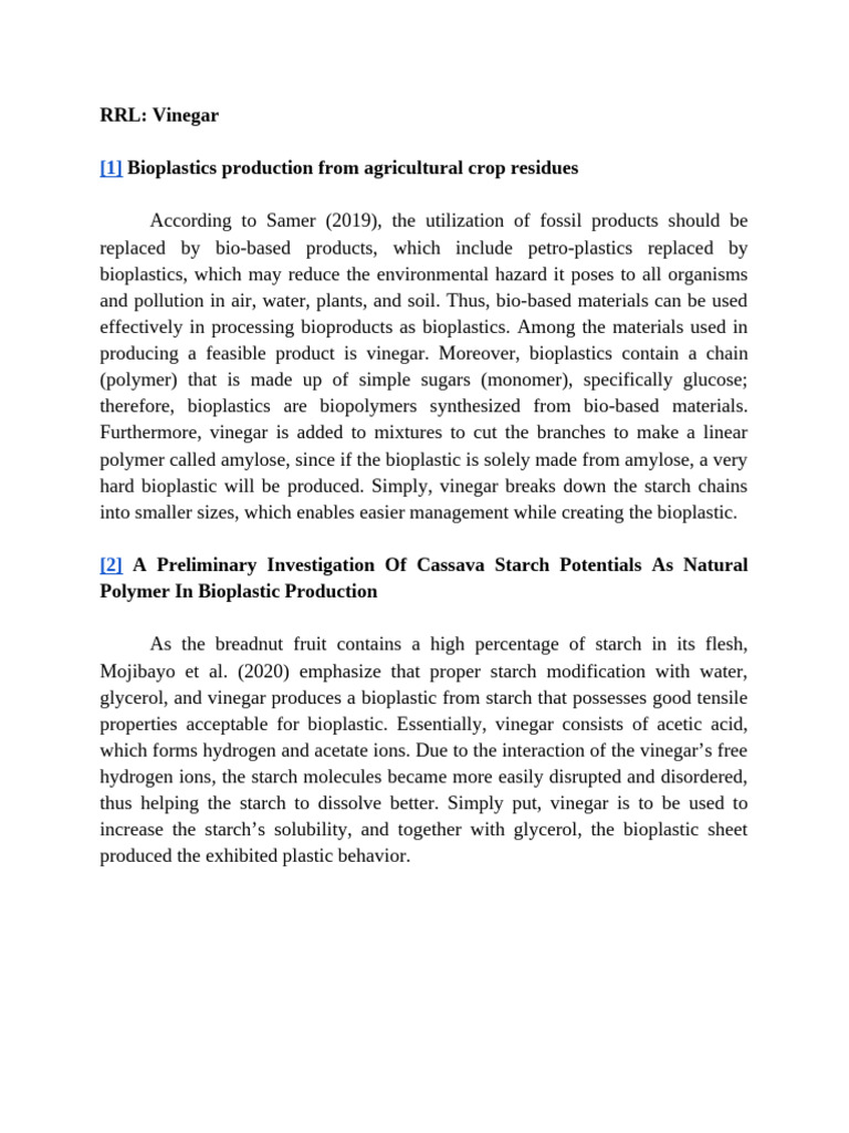 Vinegar RRL | PDF