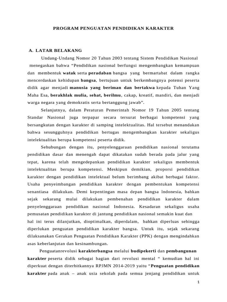 PROGRAM PENGUATAN PENDIDIKAN KARAKTER 2023 | PDF