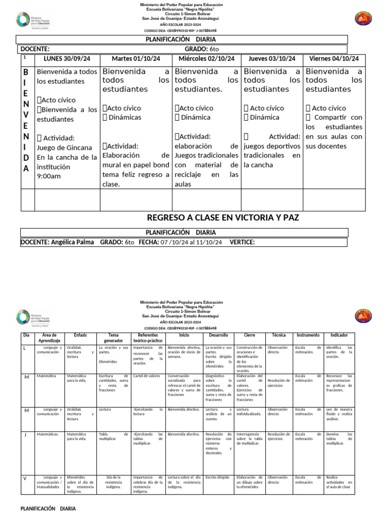 Planificacion 6to | PDF | Decimal | Comunicación