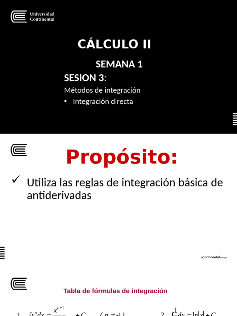Semana 01 - S3 - Integral Indefinida Directa | PDF