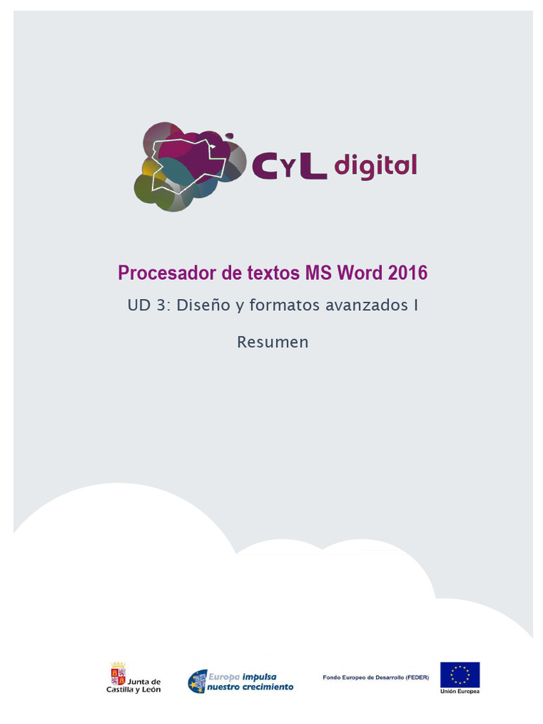 Word 2016 UD3 Resumen | PDF | Informática