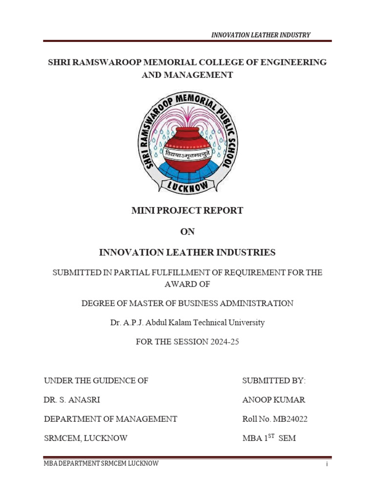 Anoop Mini Report | PDF