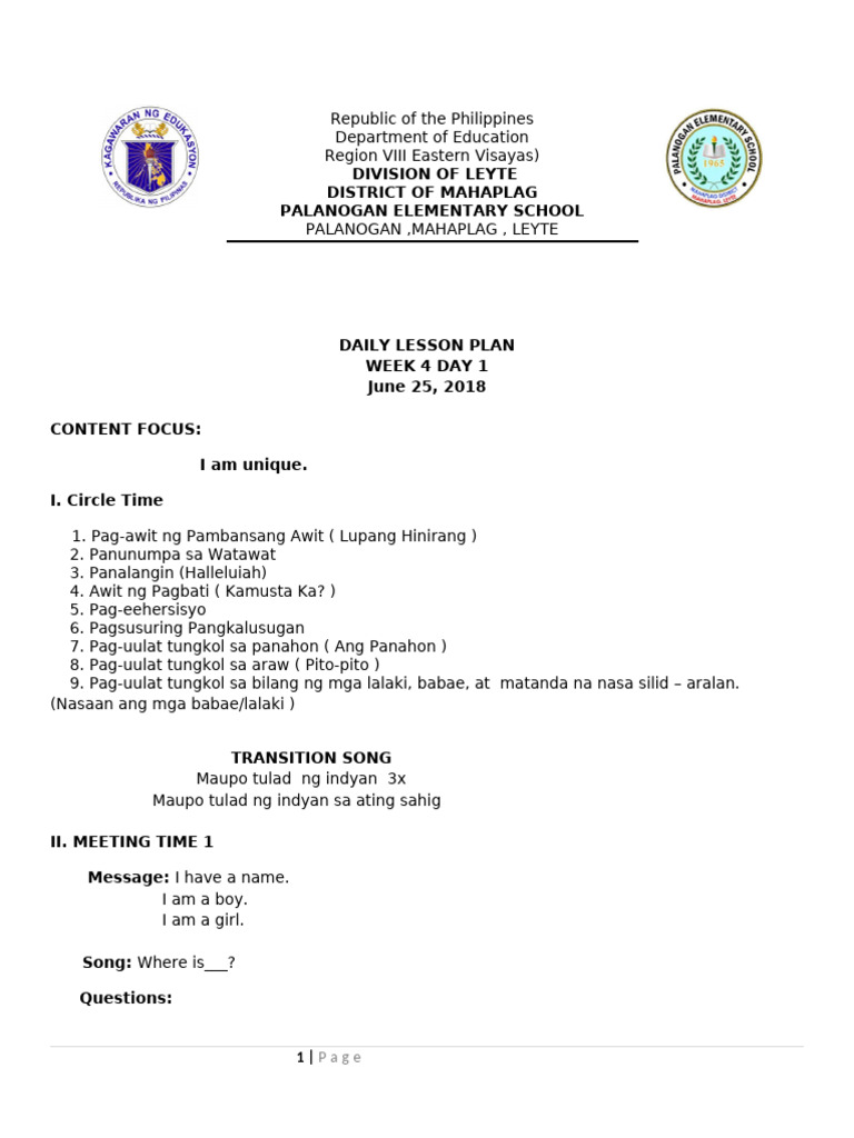 Week 4 DLP | PDF | Philippines