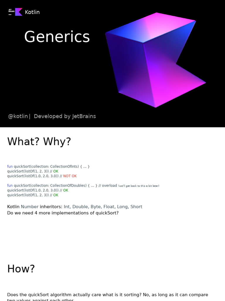 Kotlin Generics Explained | PDF | Anonymous Function | Parameter (Computer Programming)