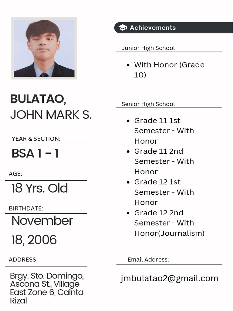 John Mark Bulatao (Curriculum Vitae) | PDF