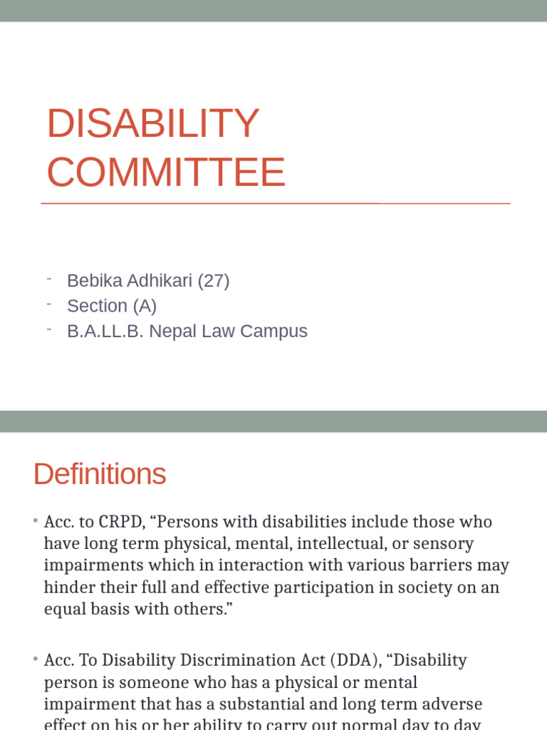 Disability Comittee1 | PDF | Disability | Justice