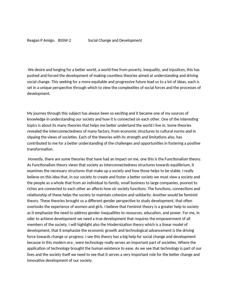 Reagan P Amigo. - Reflection SCD | PDF | Society | Gender