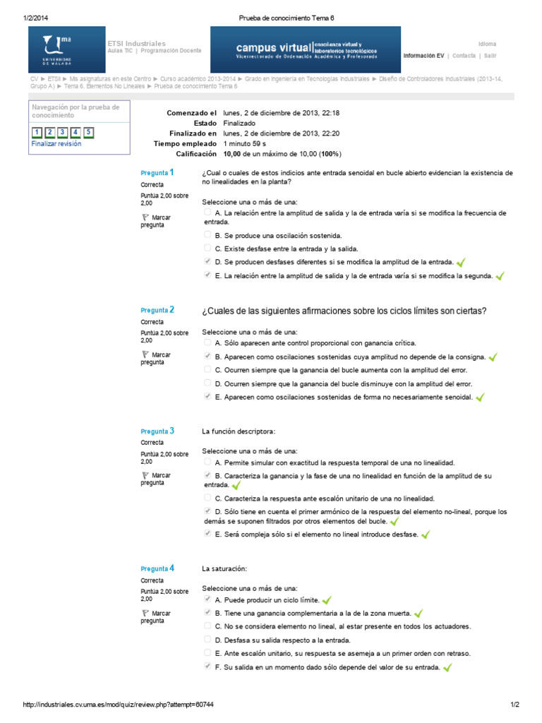 Prueba de Conocimiento Tema 6 | PDF