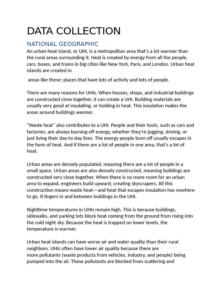 DATA COLLECTION | PDF | Climate Change | Atmosphere