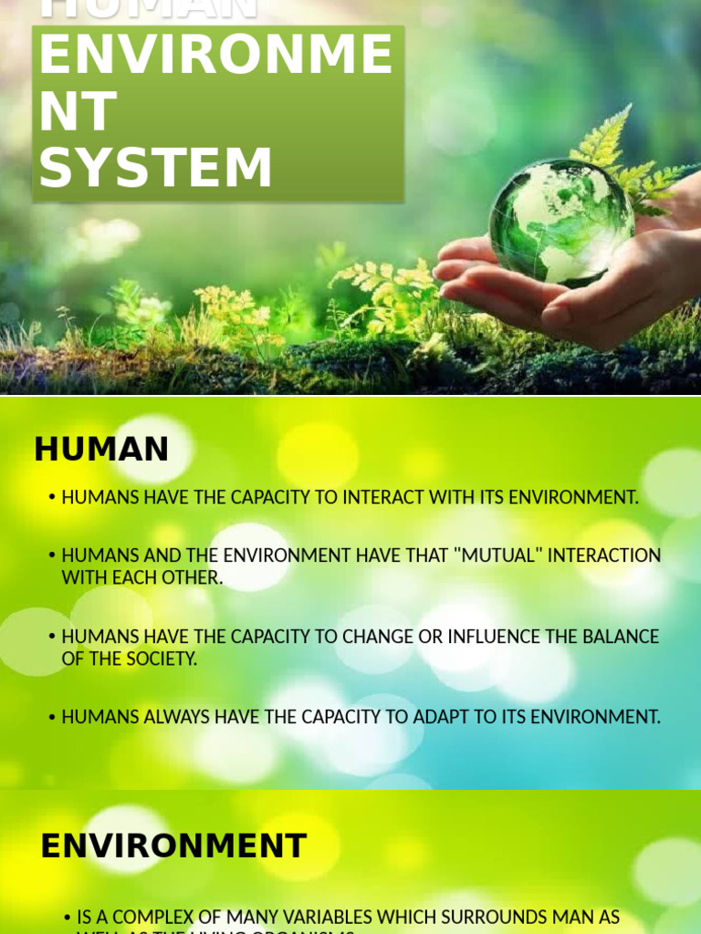 DISS Human Environment System | PDF | Natural Environment | Agriculture