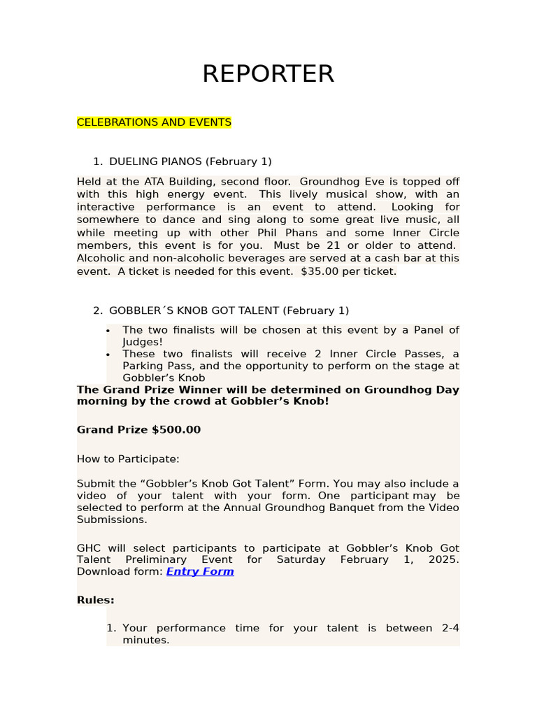 Reporter Information (Sessions 5-6) | PDF