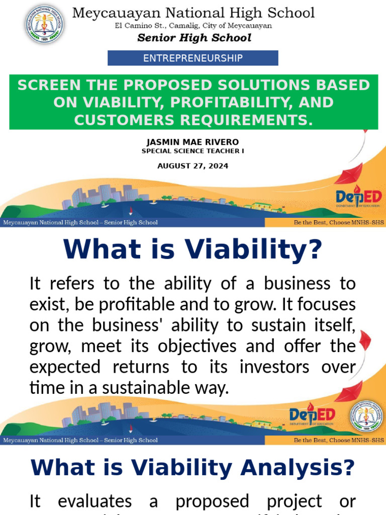 Entrep Lecture 3 Viability | PDF | Profit (Economics) | Customer