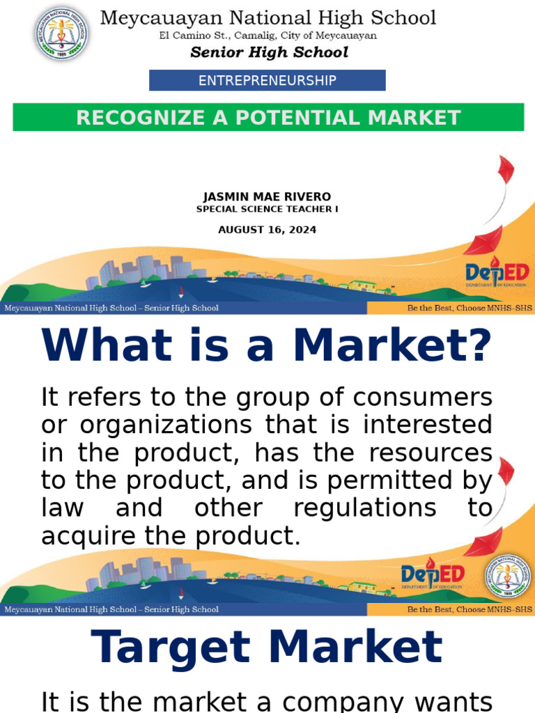 Entrep Lecture-2 Market | PDF | Market Segmentation | Business Economics