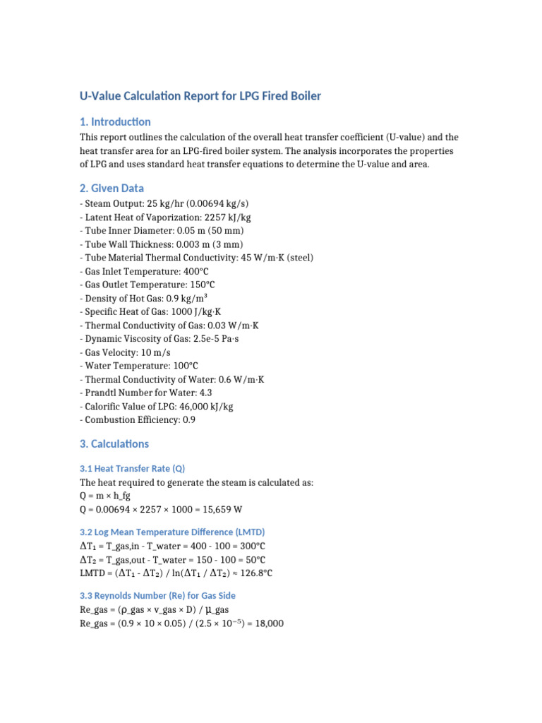 U Value Calculation Report | PDF