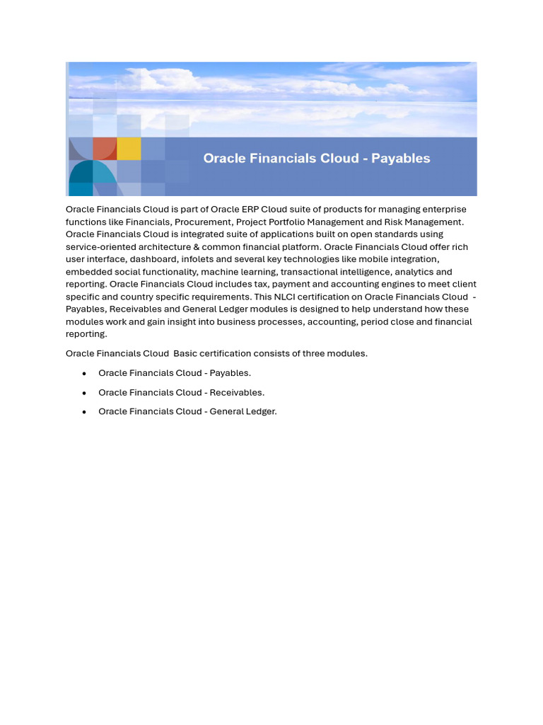 Oracle Cloud Notes | PDF