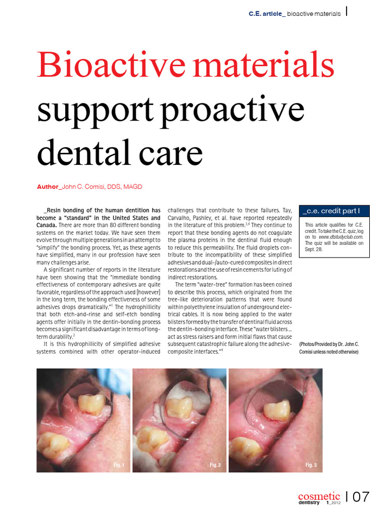 Bioactive materials | PDF | Dental Composite | Dentistry Branches