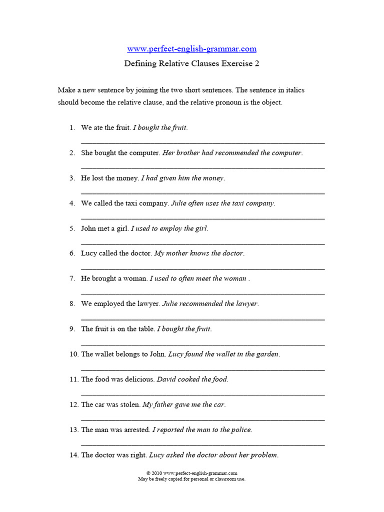 relative clauses 2-1 | PDF