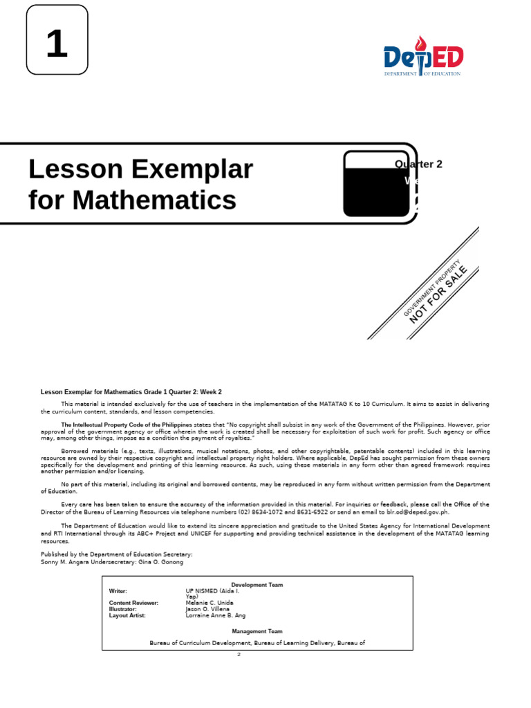 LE - Math 1 - Q2 - Week 2 - v.3 - For-Sign-Off | PDF | Length | Copyright