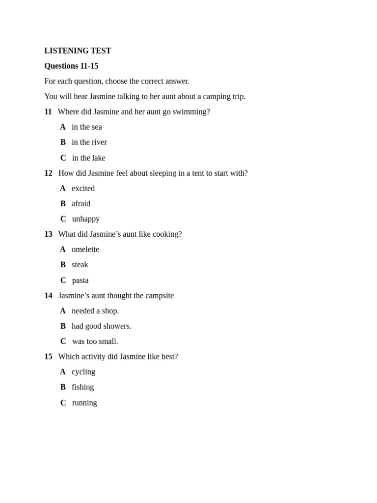 LISTENING TEST | PDF