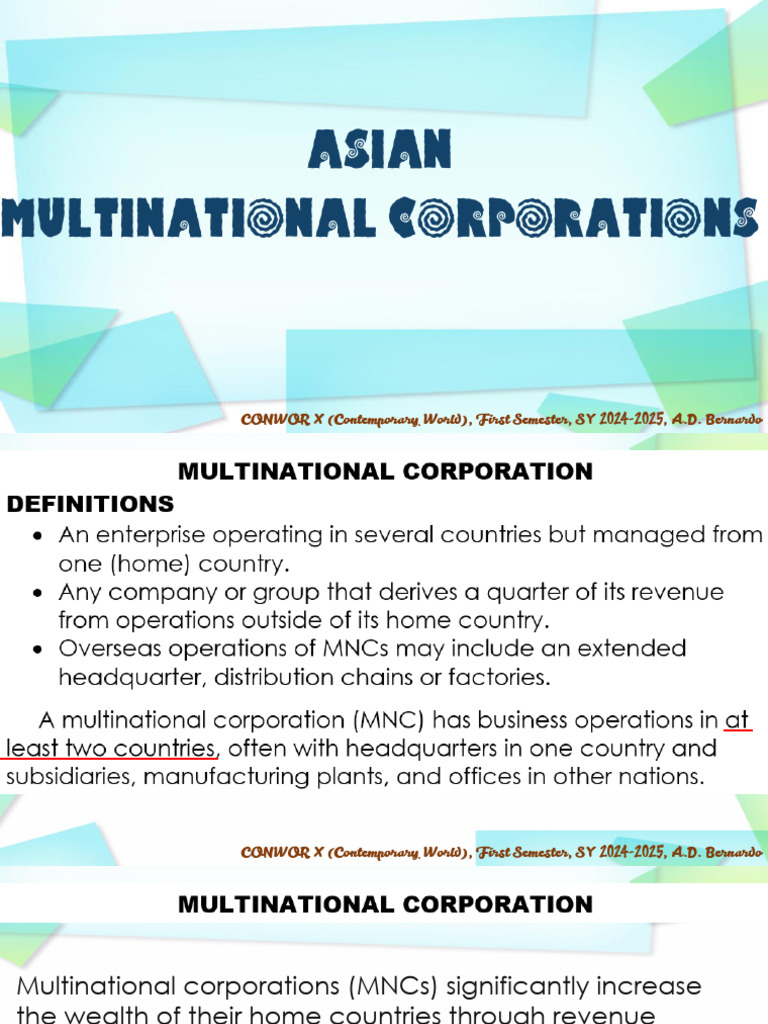 5.Asian MNCs | PDF | Multinational Corporation | Economies