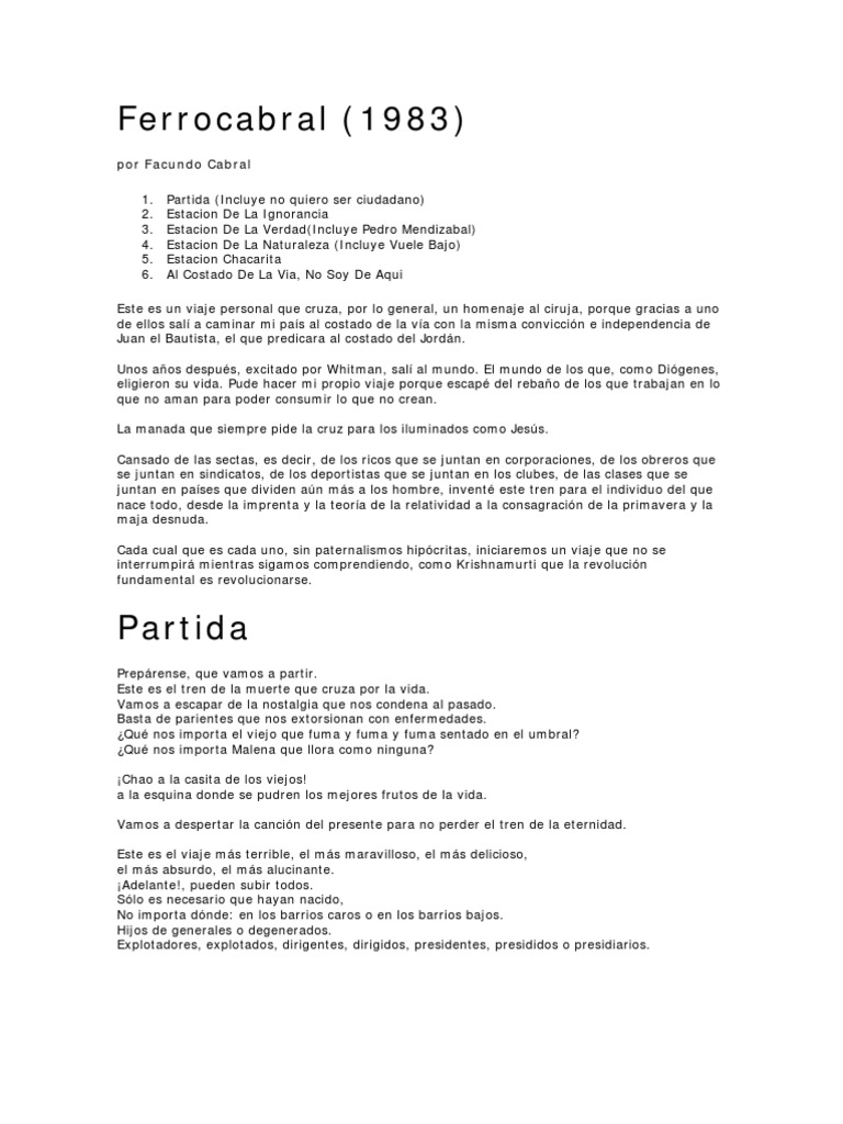 Facundo Cabral - Ferrocabral | PDF | Amor | Diablo