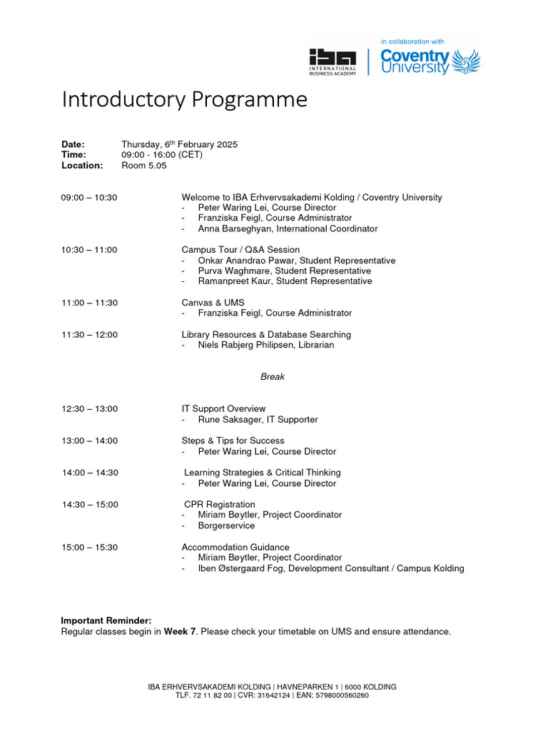 Induction Programme | PDF