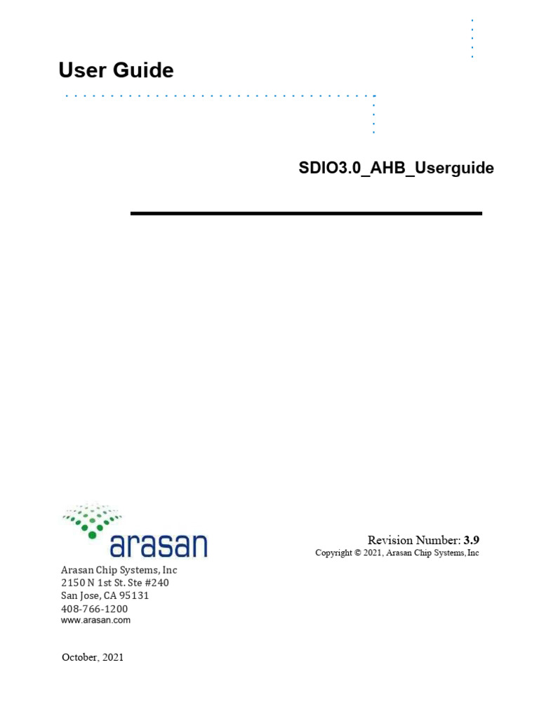 SDIO3.0 AHB Userguide Ver3.9 | PDF | Computing | Computer Engineering