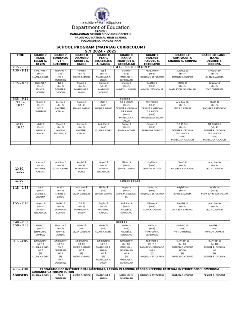 School Program (2024 - 2025) Contingency Plan | PDF | Philippines