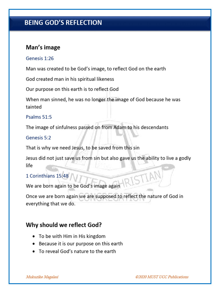 BEING GOD'S REFLECTION | PDF | Born Again | Jesus