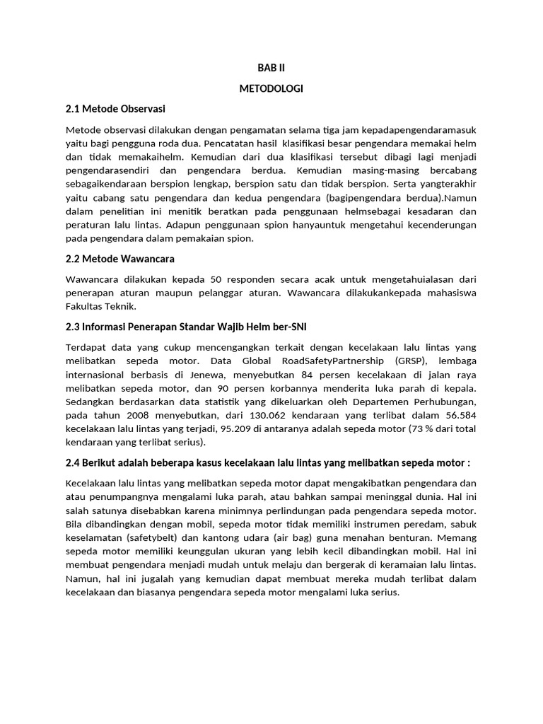 Bab Ii Metodologi 2.1 Metode Observasi | PDF