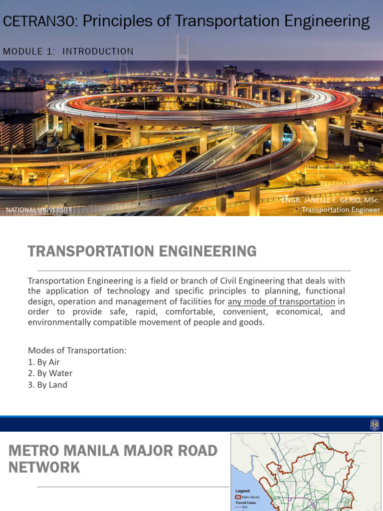 Module 1 - Introduction To Transportation Engineering | PDF ...