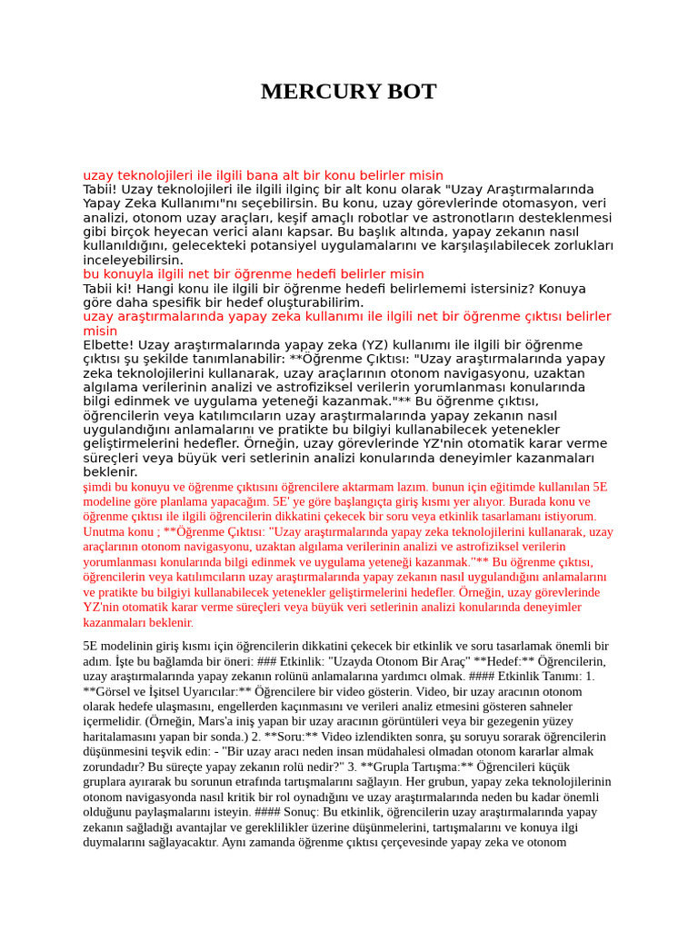 MERCURY BOT | PDF