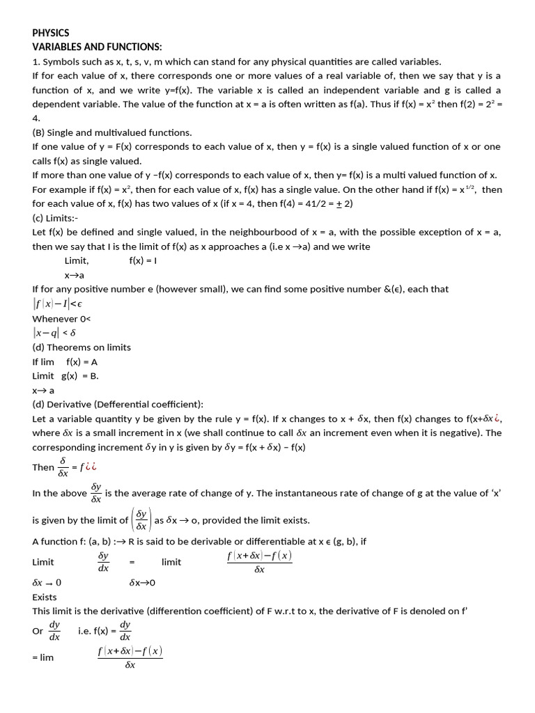 Variables and Functions | PDF | Variable (Mathematics) | Function (Mathematics)