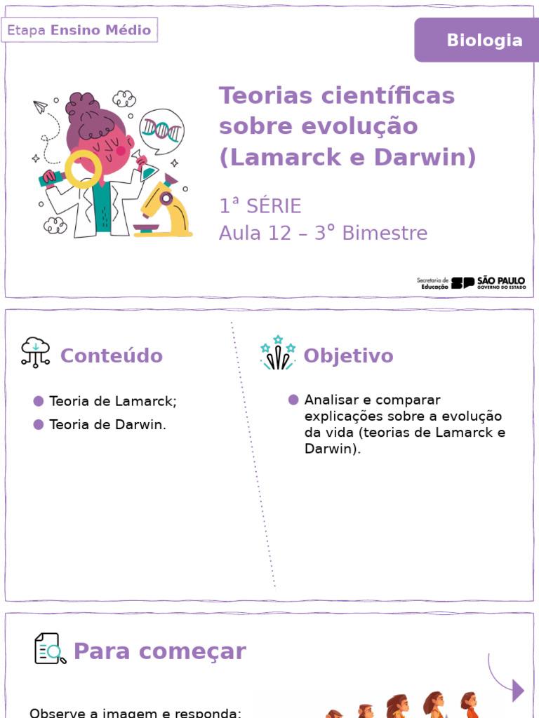 Evolução: Teorias de Lamarck e Darwin | PDF | Evolução | Seleção natural