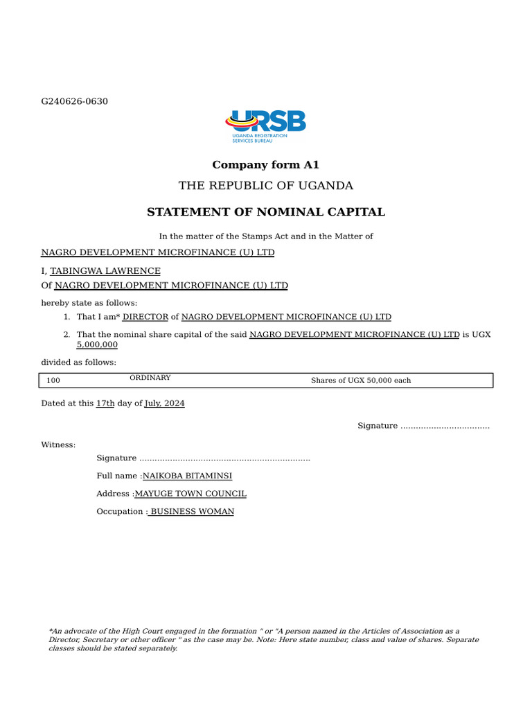 Form a1 (1) | PDF