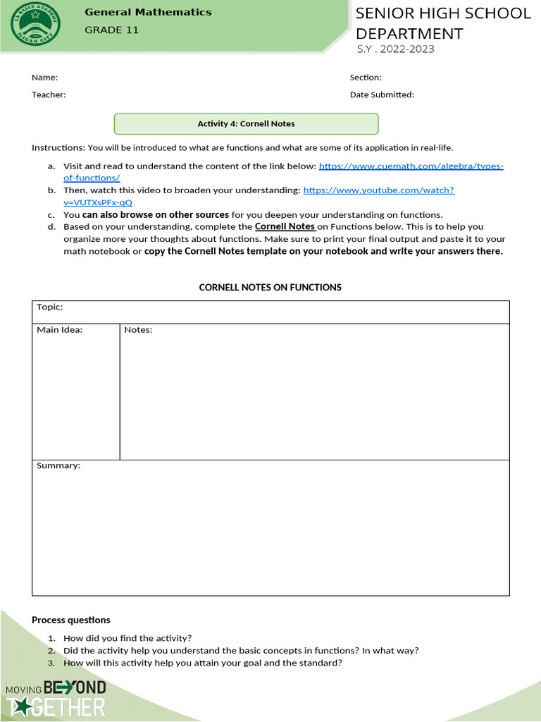 Activity 4_Cornell Notes | PDF
