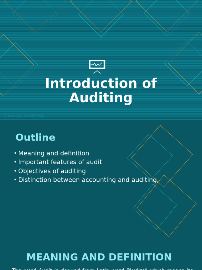 Introduction of Auditing | PDF | Audit | Financial Statement