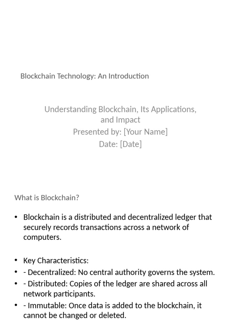 Blockchain Introduction Presentation | PDF | Cryptocurrency | Computing