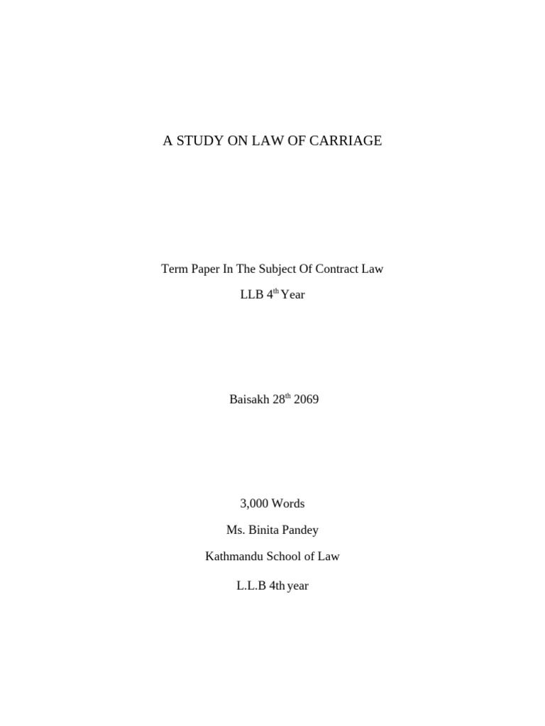 carriage law | PDF | Common Carrier | Legal Liability