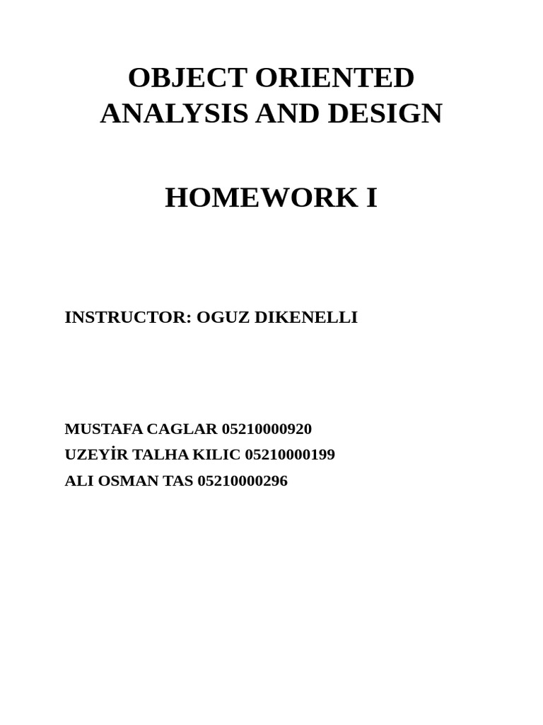 Ooad H1 | PDF | Use Case | Cloud Computing